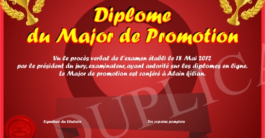 Diplome du Major de Promotion