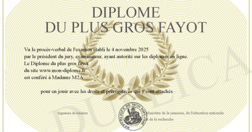 Diplome du plus gros fayot