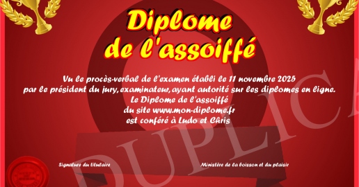 Diplome de l'assoiffe