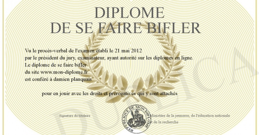 diplome de se faire bifler