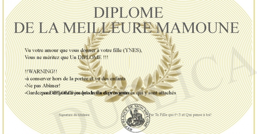 Diplome de La Meilleure MAMOUNE