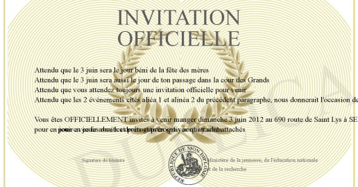 Invitation Officielle