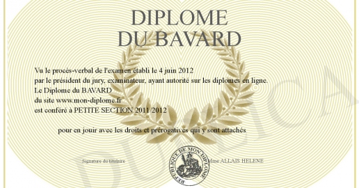 Diplome du BAVARD