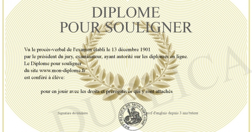 Diplome pour souligner