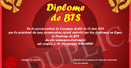 Diplome de BTS