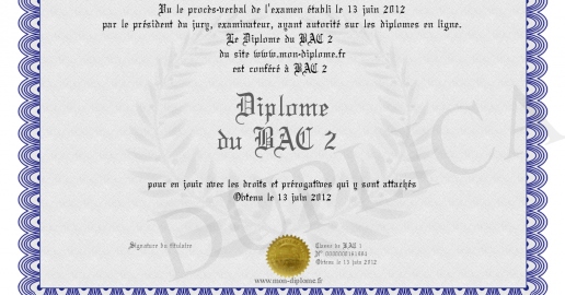 Diplome du BAC 2
