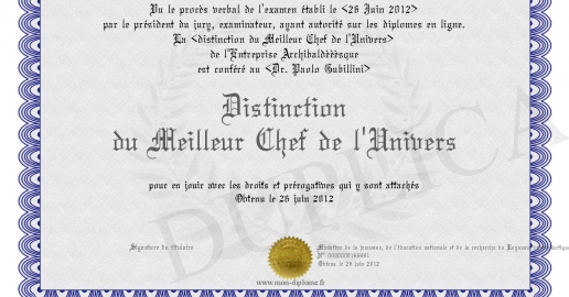 Distinction du Meilleur Chef de l Univers