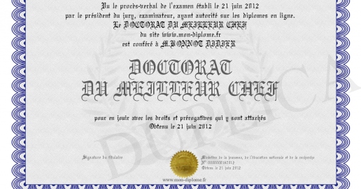 DOCTORAT DU MEILLEUR CHEF