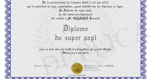 Diplome du super papi