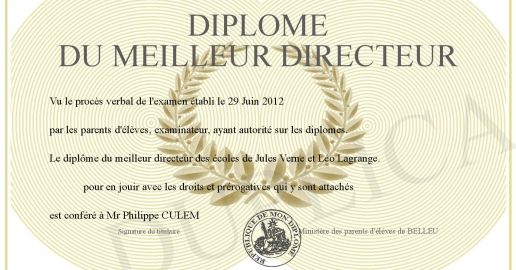 Diplome du meilleur directeur