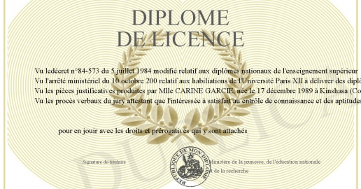 Diplome de licence