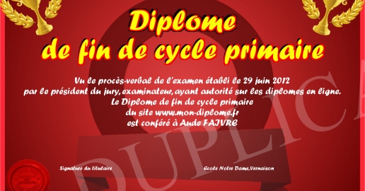 Diplome de fin de cycle primaire
