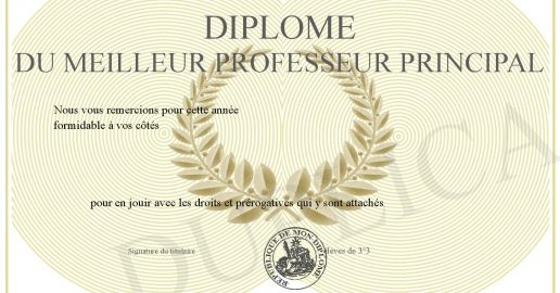 Diplome du meilleur professeur principal