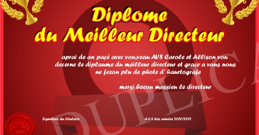 Diplome du Meilleur Directeur