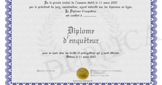 Diplome d enqueteur