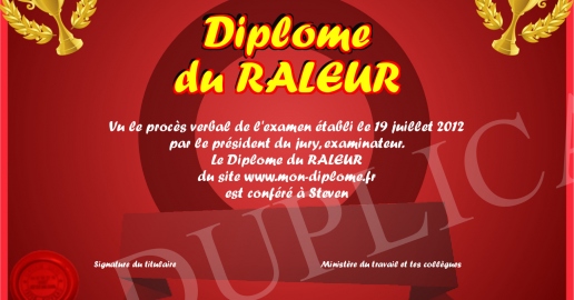 Diplome du RALEUR