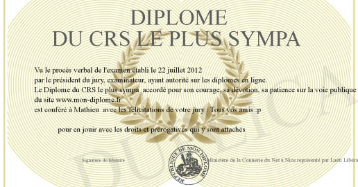 Diplome du CRS le plus sympa