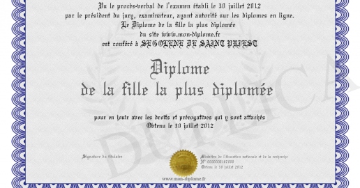 Diplome de la fille la plus diplomee