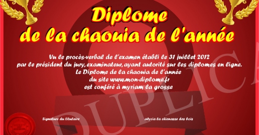Diplome de la chaouia de l annee