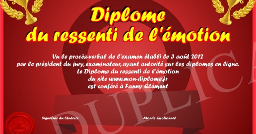 Diplome du ressenti de l emotion