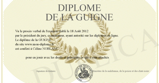 Diplome de la GUIGNE