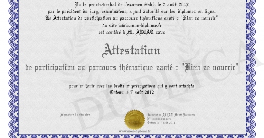 Attestation de participation au parcours thematique sante : -Bien se ... Attestation de participation au parcours thematique sante : -Bien se ...