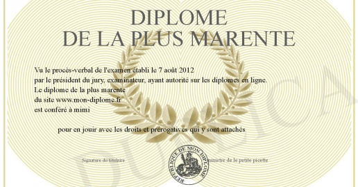 diplome de la plus marente