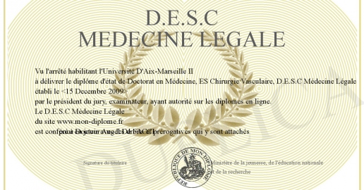 D.E.S.C Medecine Legale