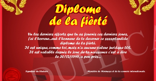 Diplome de la fierte