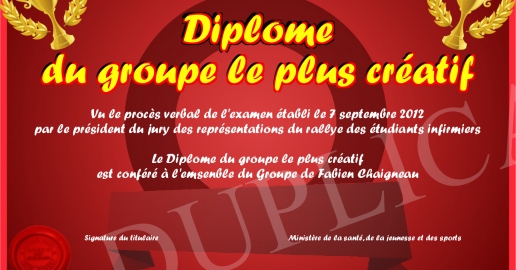 Diplome du groupe le plus creatif