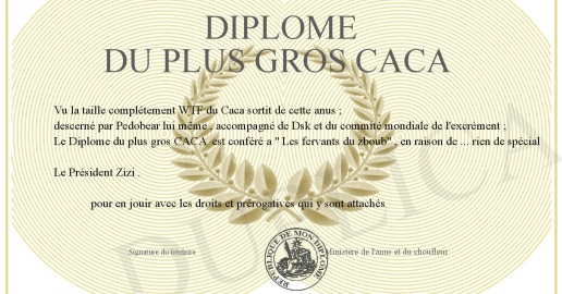 Diplome du plus gros CACA
