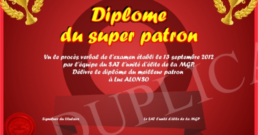 Diplome du super patron