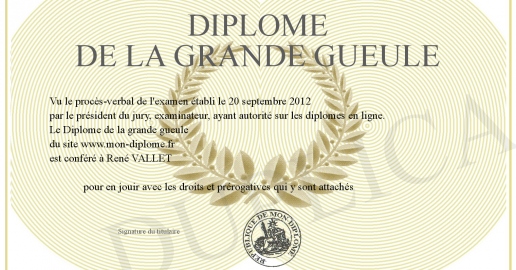 Diplome de la grande gueule
