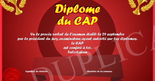 Diplome du CAP