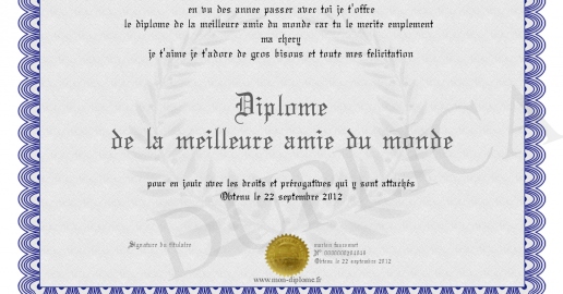 Diplome De La Meilleure Amienull