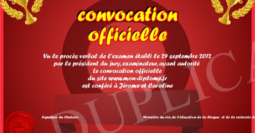 convocation officielle