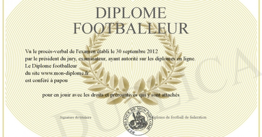 Diplome footballeur