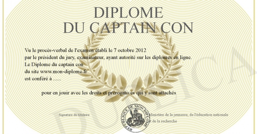 Diplome du captain con