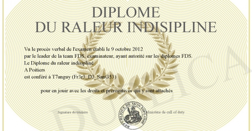 Diplome du raleur indisipline