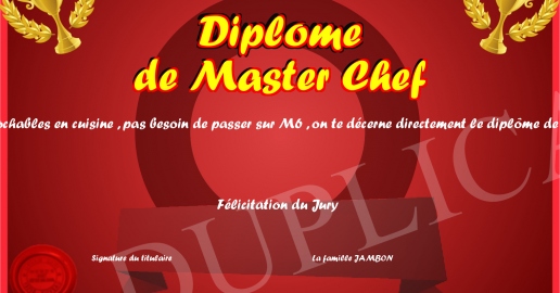 Diplome de Master Chef