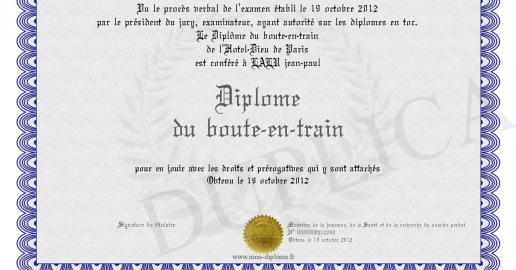 Diplome du boute-en-train