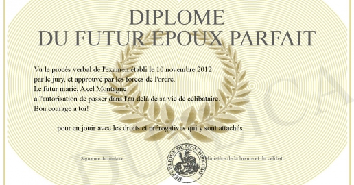 Diplome du futur epoux parfait