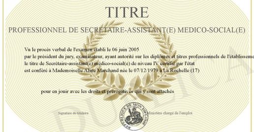 Titre Professionnel de Secretaire-assistant(e) medico-social(e)