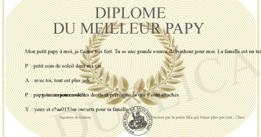 Diplome du Meilleur Papy