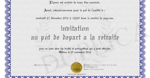 invitation au pot de depart a la retraite