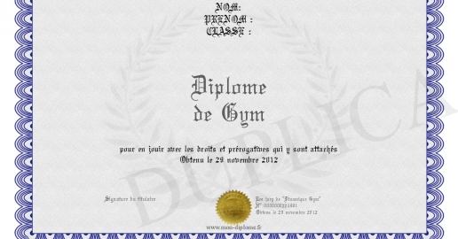 Diplome de Gym