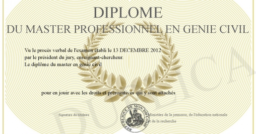 Diplome du master professionnel en genie civil