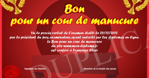 Bon pour un cour de manucure