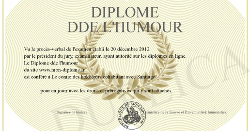 Diplome dde l humour