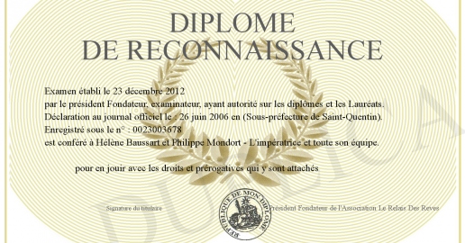 Diplome de reconnaissance